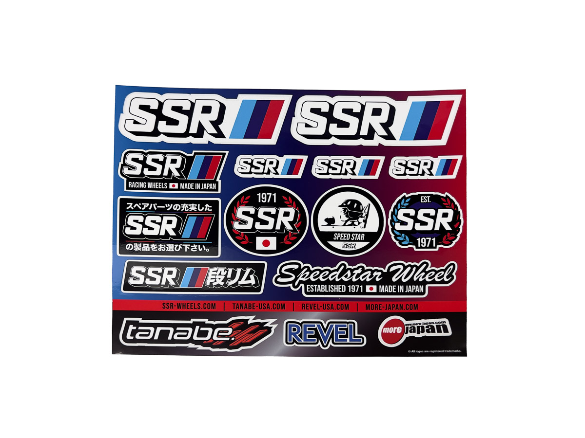 SSR Wheels Vinyl Sticker Sheet - SSR Wheels Shopping Site